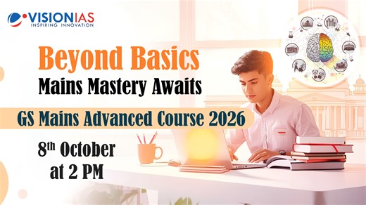 🏆 Turn Complex Topics into High Scores UPSC Mains isn’t just about completing the syllabus—it’s about mastering advanced topics with strategy, clarity, and precision. Only those who go beyond the ordinary consistently score at the top. The VisionIAS GS Mains Advanced Course 2026, starting 8th October at 2 PM, is designed to help you excel in even the toughest subjects. 💡 What You’ll Achieve: * Master complex topics not covered in prelims * In-depth coverage of Governance, Economy, Society, Eth