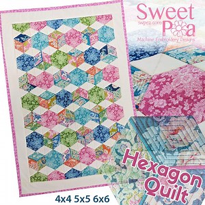Hexagon Quilt 4x4 5x5 and 6x6