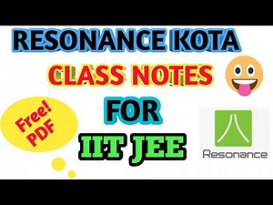 Resonance Kota Class Notes | JEE Mains and Advance | Free Kota notes PDF |
