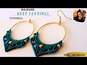 macrame hoop earrings tutorial | how to make micromacrame earring hoops | μακραμε σκουλαρικια κρικοι