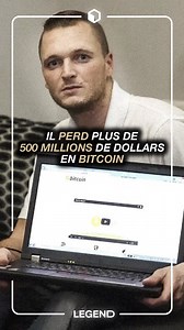12K views · 34 reactions | On vous raconte l’histoire de James Howells, l’homme qui a perdu 500 millions de dollars en jetant par erreur son disque dur remplie de 8000 bitcoins à la poubelle. #legend #legendmedia #bitcoin | Legend | Facebook