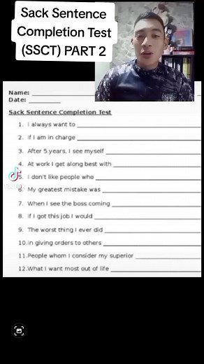 Practice SSCT: Sentence Completion Test for PNP Neuro Exam