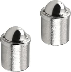 MroMax 2Pcs Closet Door Ball Catch Latch - Stainless Steel 0.31" Diameter Ball Bearing Door Catch Spring Plunger Furniture Fitting Lock Replacement for Cabinet Closet Drawer Silver Tone