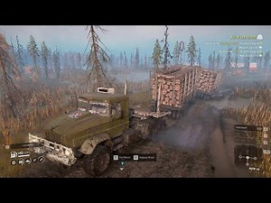 Snowrunner Trucks with medium logs - deliver medium logs to drummond island 1