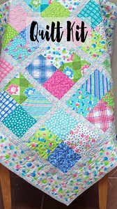 Partially Pre Cut Baby Blanket, Easy Quilt Kit, Beginner Quilt Kit, Patchwork Baby Quilt Project, Picnic Pop Fabrics, Charm Pack Quilt Kit - Etsy