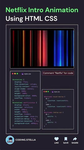Netflix Animation Intro using HTML CSS ☠️🤯 Next level Animation of netflix 💯😍 💬