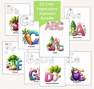 Vegetable ABC Flash Cards: Printable Learning Activity (digital Download) - Etsy UK