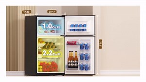 Frestec Mini Fridge with Freezer 3.2 Cu.Ft. 2 Door Refrigerator and Freezer Small Fridge for Bedroom Home Office Dorm, Small Drink Chiller, Adjustable Thermostat,37 dB Low Noise, Stainless Steel