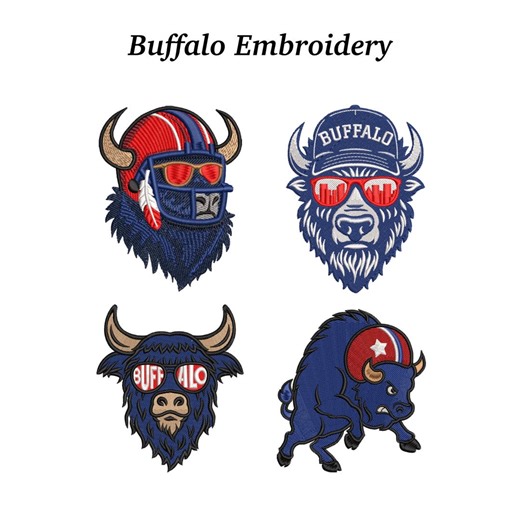 Buffalo Football Embroidery Designs Set, 4 Styles of Buffalo Mascot EMB Files Included – Instant Download - Etsy