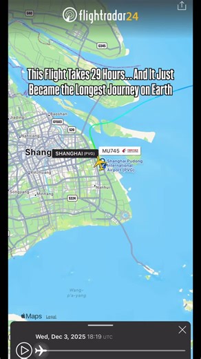 Kamel Annan | China Eastern has now launched the world’s longest direct commercial service under one flight number — MU745, running from Shanghai Pudong... | Instagram