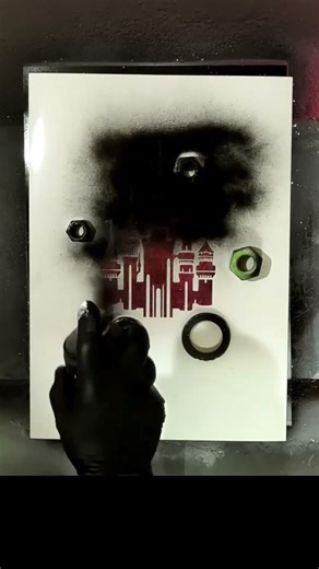 Floating Castle in Space | Dark Fantasy Spray Paint Art