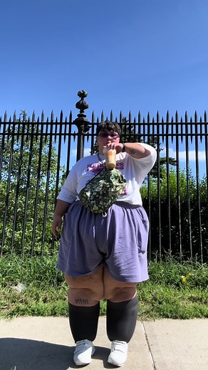 Pre-treatment beverage #lipedema #lipolymphedema #lipedemalegs #plussizefashion #plussize #queerfashion