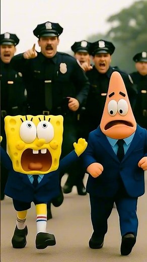 SpongeBob and Patrick scammed women's hair using cheap wigs... And got arrested #shorts #spongebob