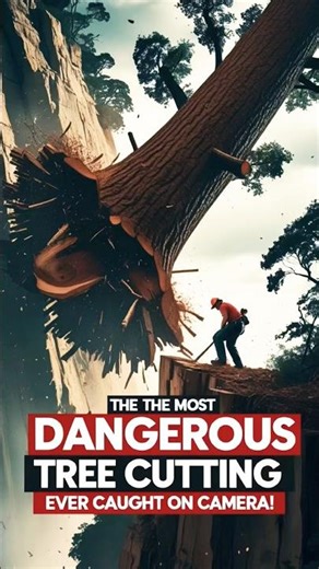 The most Dangerous tree #naturedocumentary #tree #ytshorts #shortsfeed #chainsaw #yt