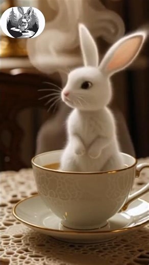 Tea Cup Rabbit – Cozy CGI Loop | Steam Bunny Fantasy Animation #shorts
