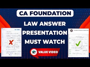 Law Answers Presentation Tips For CA Foundation Dec 2023 | How to Write Answers in Law Exam | ICAI