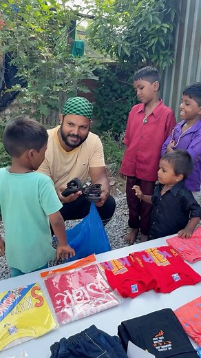 NEW CLOTHES 👕 and NEW SLIPPERS 🩴 to these LITTLE ANGELS 😇 #clothes #slippers #newcloth #happines #kidsfashion #kids #humanity #fyp #explore #explorepage #reels | Goutham Kumar