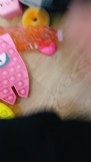 Organizing our fidget box. Comment if you want us to show you how to make the homemade ￼water bottle squishy‘s￼