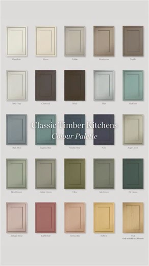 Howdens on Instagram: "Our Classic Timber Kitchens are inspired by heritage craftsmanship and refined details. Our masterfully curated palette of 24-shades has been handpicked by our design experts. Chosen for their timelessness, versatility, and personality - allowing you to create a kitchen that is bespoke to you."