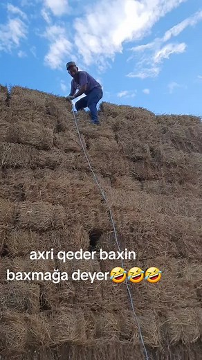 Climbing a Tower of Hay Bales: Outdoor Adventure