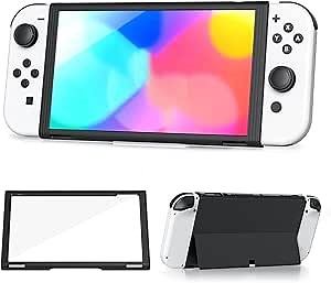 Clear Case for Nintendo OLED Screen Protector,Hard Case,Removable Case for Switch OLED Screen