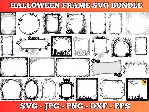 Halloween Frame SVG Bundle, Spooky Laser Cut Frames (digital Download) - Etsy