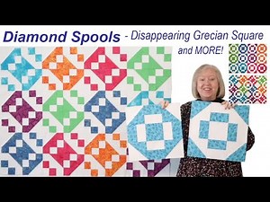 Diamond Spools, Brand New Disappearing Quilts made with Fat Quarters