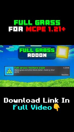 Full Grass Texture Pack For MCPE 1.21 #minecraft #mcpe #shorts