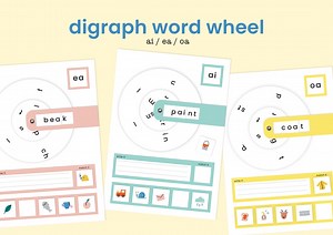 Digraph Grapheme CVC Word Wheel | Word Families | Learn to Read and Write Phonics | Kindy, Preschool, Homeschool Printable Activity for Kids - Etsy Canada