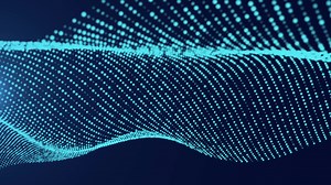 Download Seamless Loop Blue Wave Particle Technology Background for free