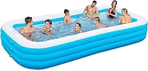 Large Inflatable Pool for Adults, 145" X 74" X 22" Oversized Thickened Family Blow Up Pool, Extra Large Swimming Pools for Backyard, Outdoor, Garden, Summer Water Party