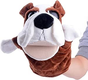 Plush Dog Puppy Open Mouth Hand Puppets Animal Toys Imaginative Pretend Play Storytelling