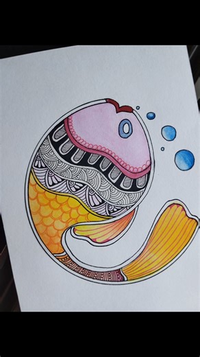 cute fish 🐟 in zentangle pattern #fish #zentangleinspiredart #zentangle