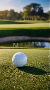 3d render Close up of golf ball on green in golf course. sport background, 4k High-Quality Wallpaper Background Animation Video