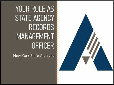 Your Role as State Agency Records Management Officer