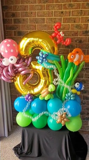 Finding Nemo & Ocean-Themed 3rd Birthday Balloon Marquee 🎈🐠 🐢