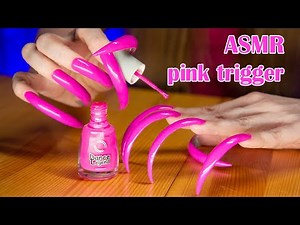ASMR pink trigger long nails manicure | ASMR relax tapping clicking scratching for sleep