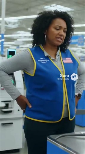 Walmart worker losing her cool after rude customer at self check out #funny #shortvideo #viral