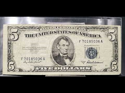 1953 $5 Blue Seal Banknotes Worth GOOD Money - Silver Certificate Values