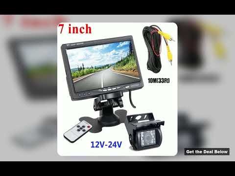 Bileeko 1224v For RV Truck Bus Van Car IR Back Up Camera Night Vision System 7 Rear View Monitor 10m