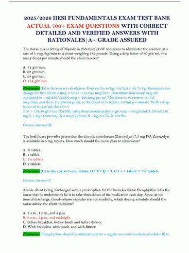 20252026 HESI FUNDAMENTALS EXAM TEST BANK ACTUAL 700 EXAM QUESTIONS WITH CORRECT DETAILED AND VERIFI_video