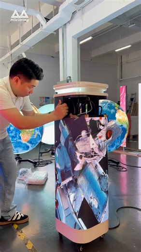 Milestrong LED Display on Instagram: "Showcase your products in a smarter, more stunning way with our 360° Counter Display LED Screen🖼️✨ Featuring four-sided LED visuals and a clear glass enclosure on top, it brings your products to the center of attention while delivering dynamic content on all sides. Perfect for premium retail displays, brand promotions, and eye-catching exhibitions💎🔥 😊For inquiries or more info, pls contact us for the best services. 📫E-mail: admin@mile-strong.com 📞Whats