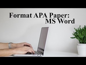 Format APA 7th ed in MS Word