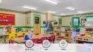 LEONLITE 4FT LED Linear Strip Light, 120V-277V 40W 5200LM (240W Eqv.) 3500K/4000K/5000K Selectable, Flush Mount 0-10V Dimmable Commercial Grade Indoor Shop Light Fixture, UL Listed, Pack of 4