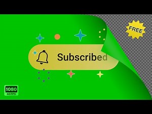 YouTube SUBSCRIBE button 2024 Green Screen | Alpha Channel 🔔 HD 60 FPS | Free Download