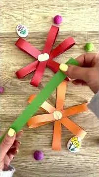 Create This Spring Flower Paper Chain 🌻🌷#shorts #papercraft