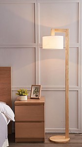 [Hot Item] Decorative Living Room Retangular Lamp Fabric Shade Standing Lamp