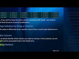 How to Drop a Column from a MultiIndex DataFrame in Pandas