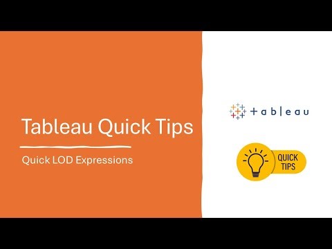 Quick LOD Expressions || #Tableau "Quick Tips" Series