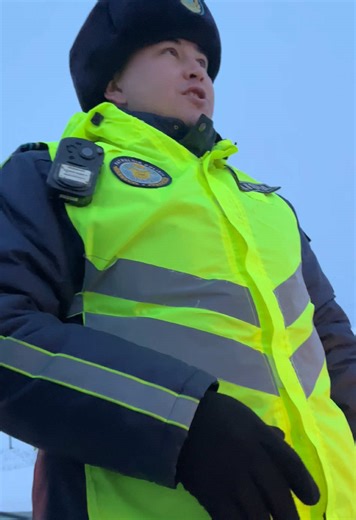 Driving Through a Snowy Road Checkpoint